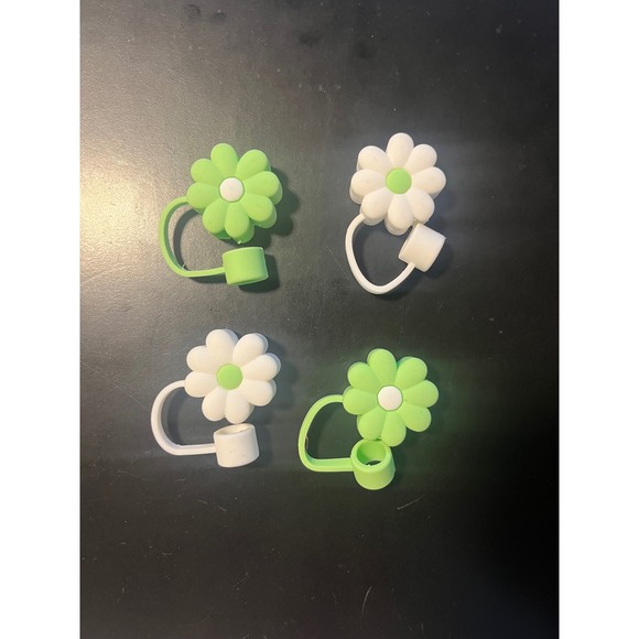 Dining | Daisy Straw Covers 4 Pack Silicone Flower Straw Toppers For ...